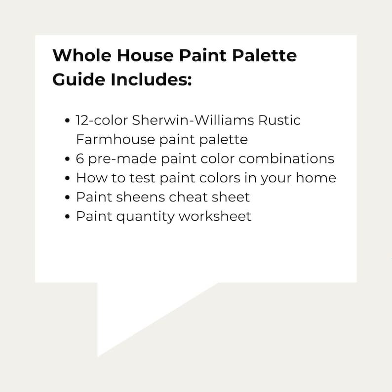 Rustic Farmhouse Paint Palette, Whole House Paint Palette Sherwin ...