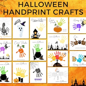 Halloween Handprint Craft Bundle, Footprint Halloween Handprint Art ...