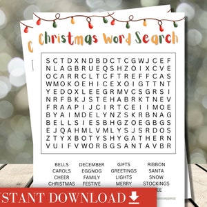 Christmas Word Search for Kids & All Ages - Printable PDF - Etsy