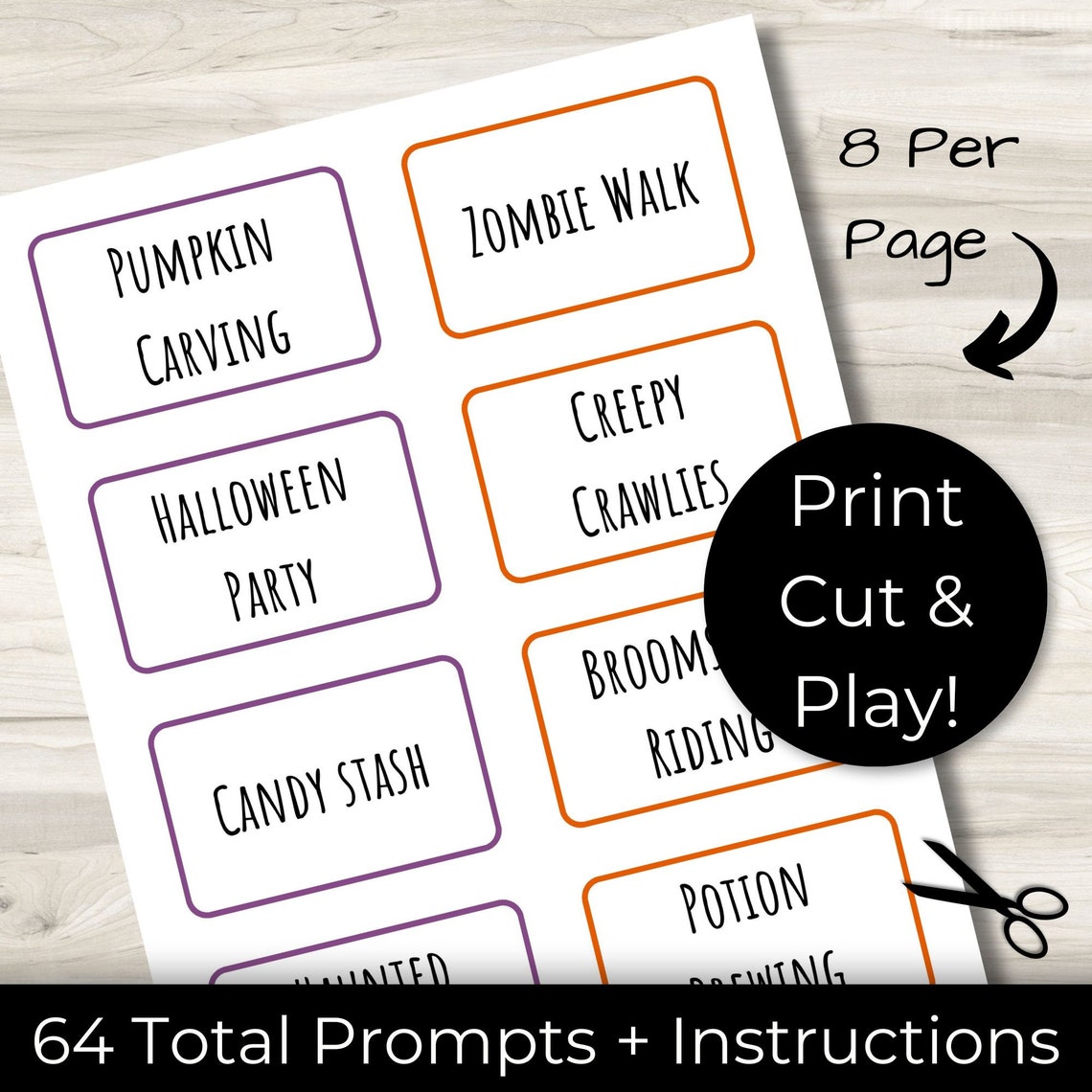 Halloween Charades (draw It Cards) PRINTABLE Kids Halloween Party Game ...