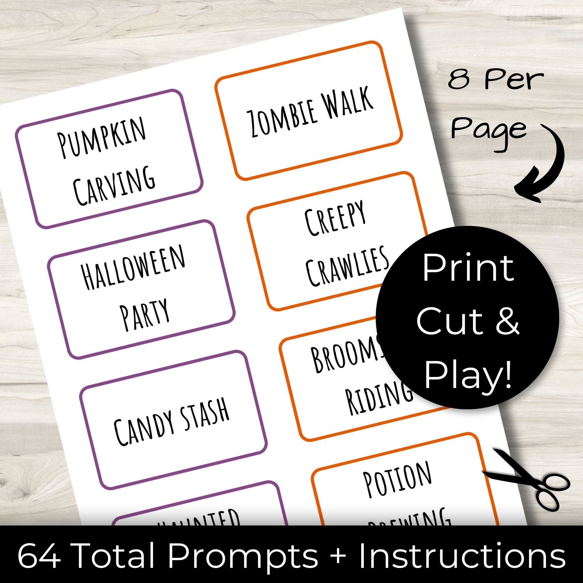 Halloween Charades (draw It Cards) PRINTABLE Kids Halloween Party Game ...