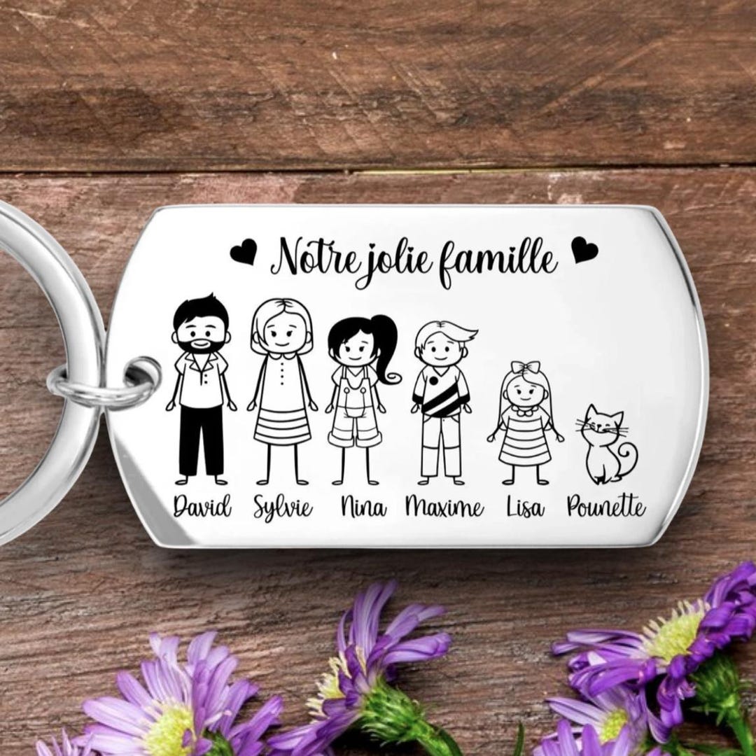 Personalized Engraved Family Key Ring in Stainless Steel Metal - Etsy