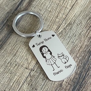 Personalized Engraved Family Key Ring in Stainless Steel Metal - Etsy