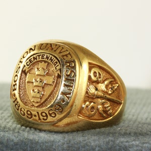 Boston University 14K Solid Gold Class Ring 1869-1969 - Etsy