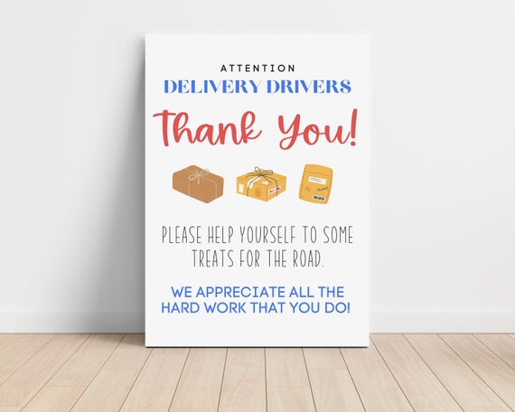 Delivery Driver Thank You Printable Instant Download 8x10 | Etsy