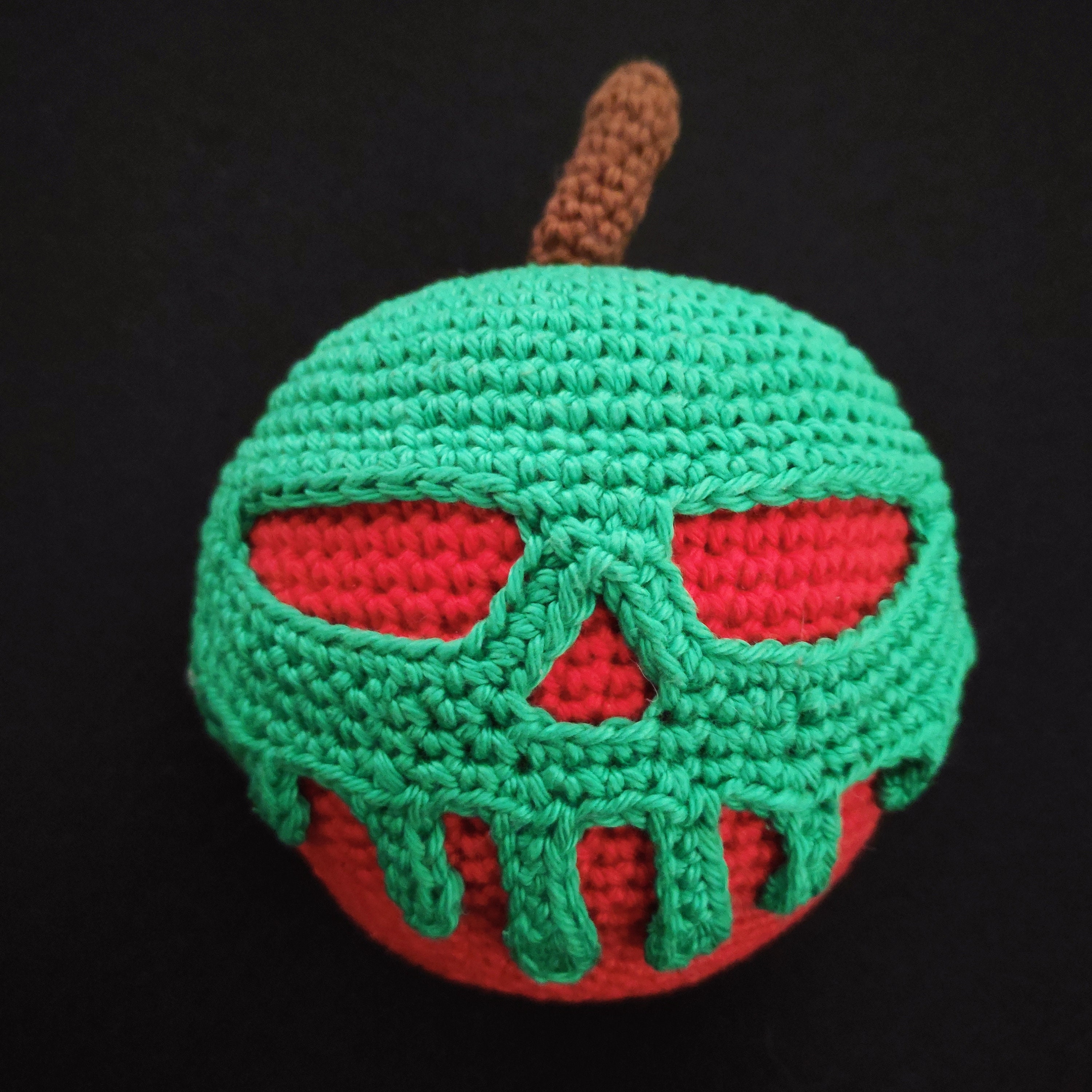 Halloween Crochet Poisoned Apple Decor, Handmade Spooky Toy - Etsy