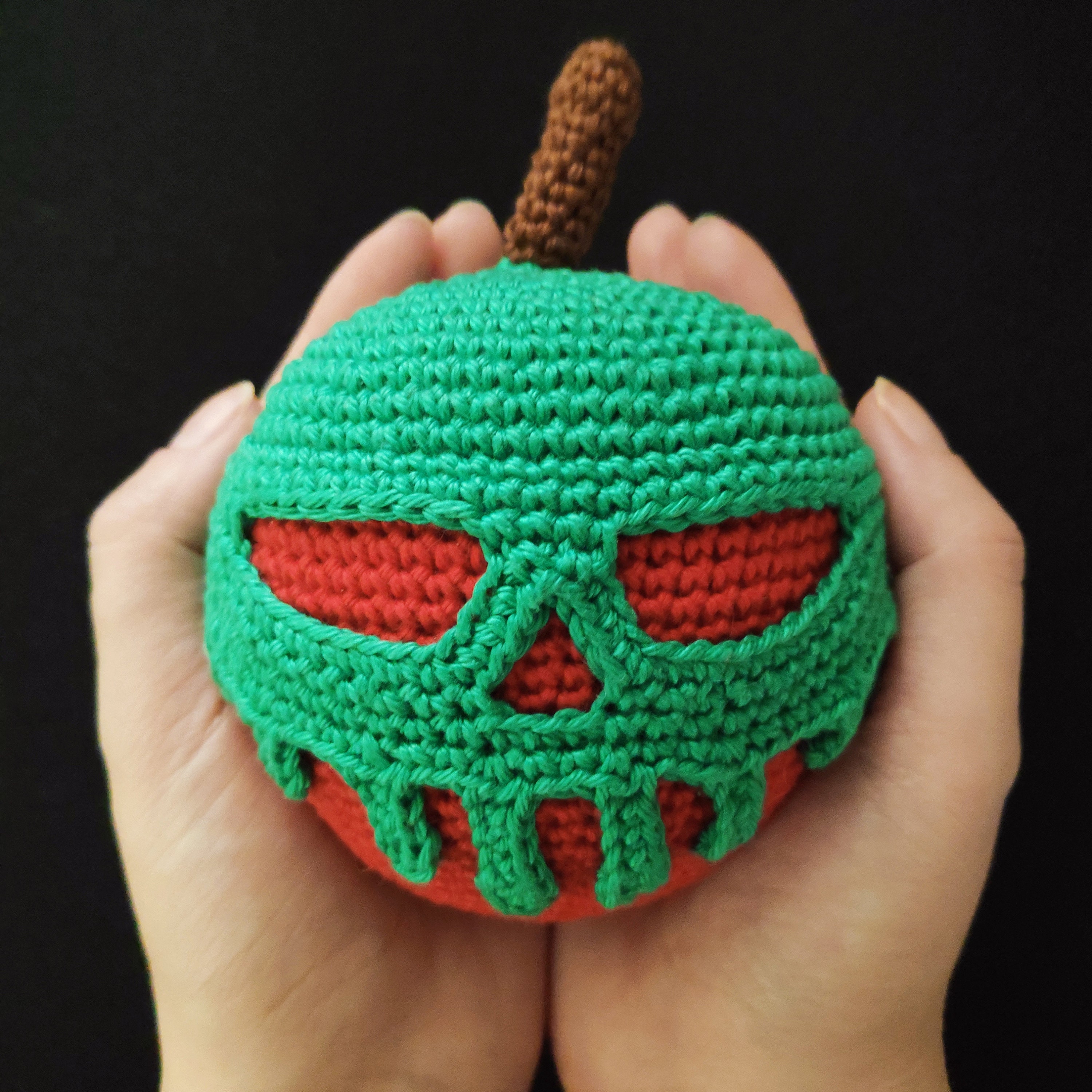 Halloween Crochet Poisoned Apple Decor, Handmade Spooky Toy - Etsy