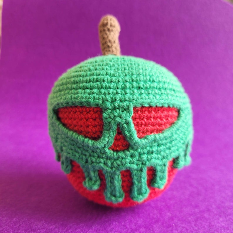 Halloween Crochet Poisoned Apple Decor, Handmade Spooky Toy - Etsy