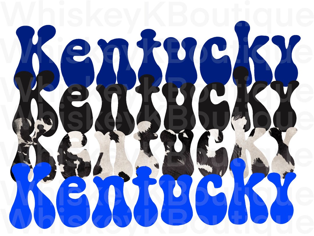 Kentucky Bubble Letter Cow Print PNG - Etsy