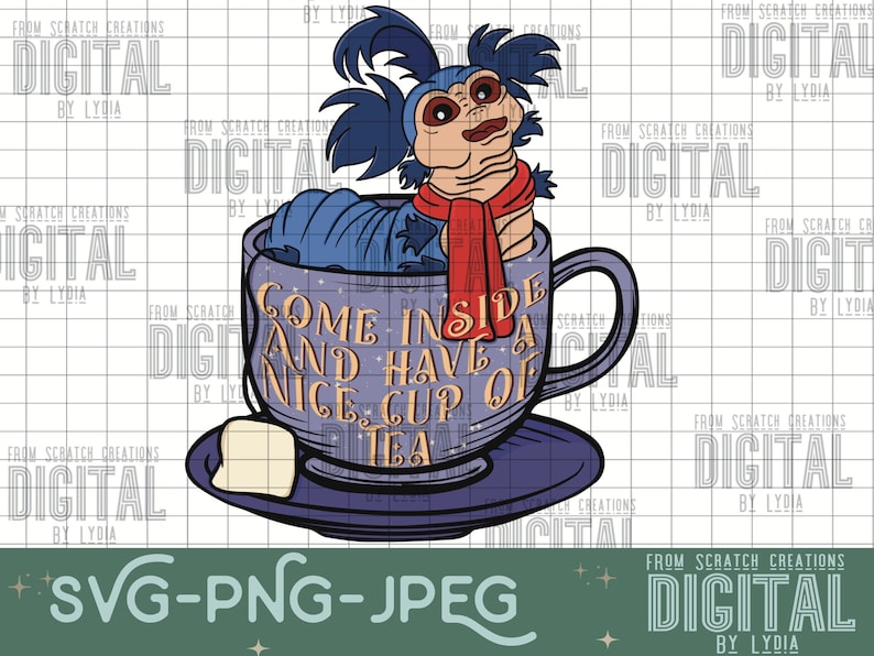 Labyrinth - Ello Worm - Png- Svg- Jpeg - Cup of Tea - Etsy