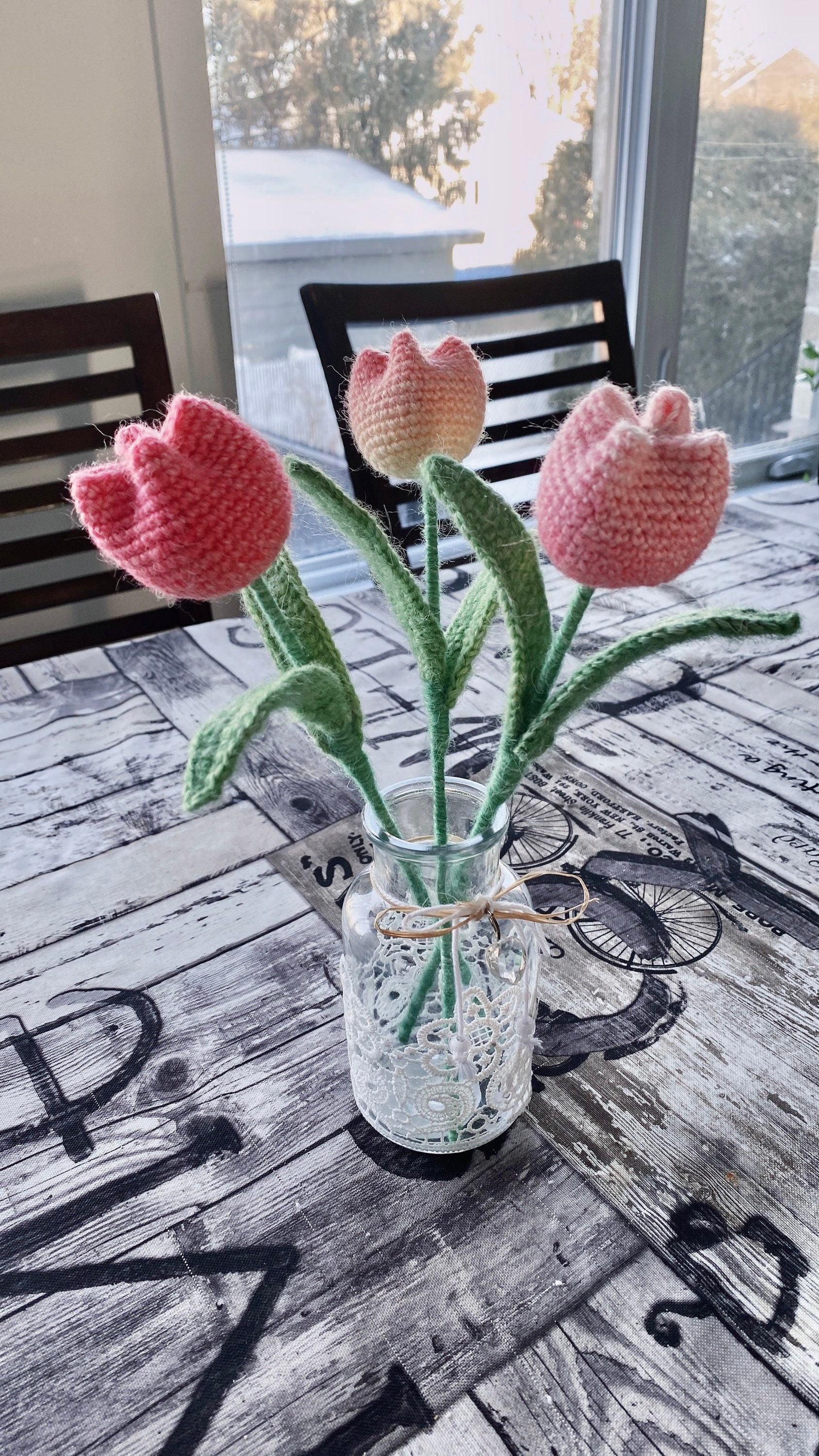 Crochet Coloring Tulips With Hand Dyes Gradient Rainbow Mohair Cake ...