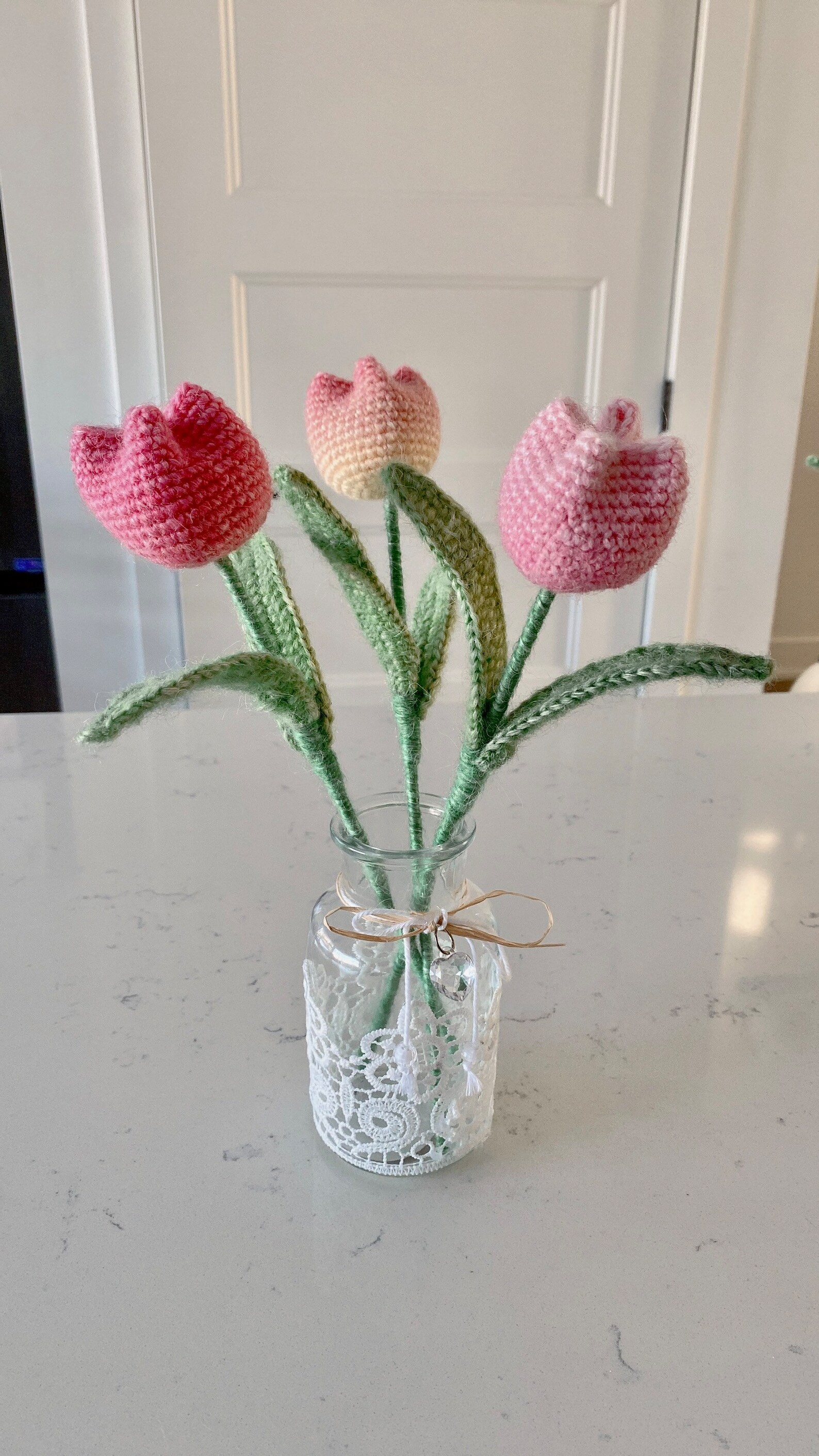 Crochet Coloring Tulips With Hand Dyes Gradient Rainbow Mohair Cake ...