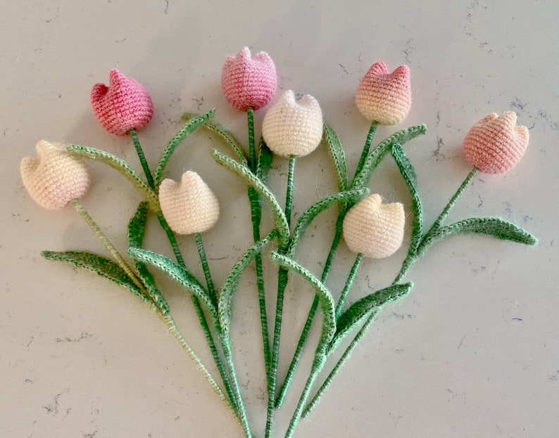 Crochet Coloring Tulips With Hand Dyes Gradient Rainbow Mohair Cake ...