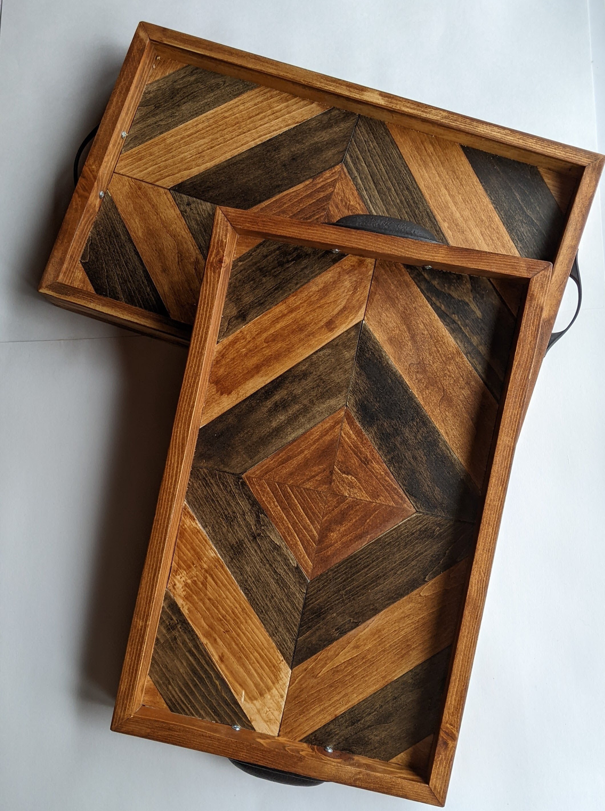 Handmade Serving Tray With Sides and Black Handles - Etsy