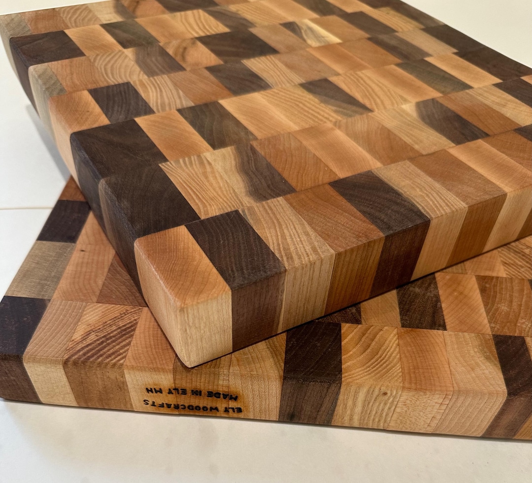 Locally Sourced Wood End Grain Cutting Board With Beeswax Finish - Etsy