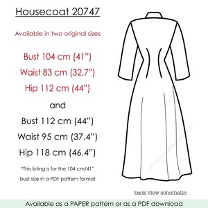 1950s Housecoat Sewing Pattern. Housecoat With Shawl Collar - Etsy