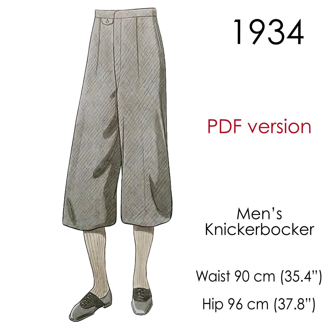 1930s Men's Knickerbocker Pattern. Plus-fours Pattern. Original Vintage ...