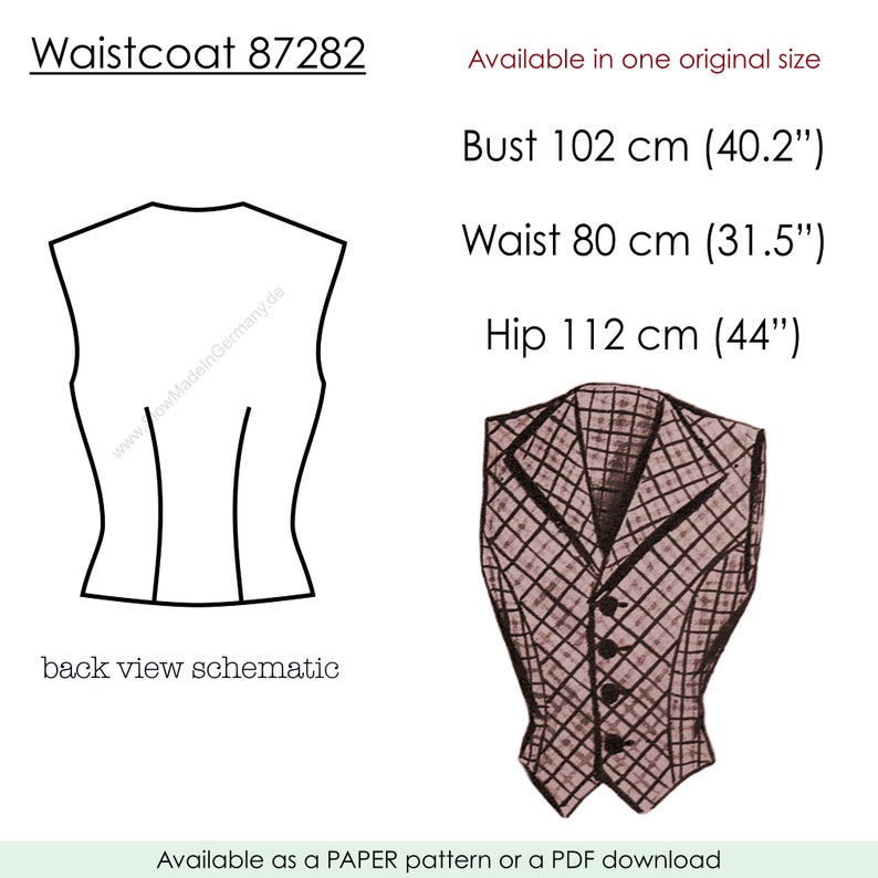 1930s Waistcoat Pattern 30s Vest Pattern With Rever Collar - Etsy