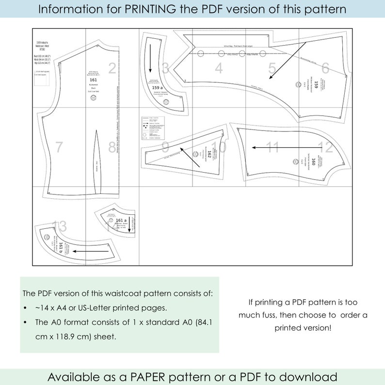 1930s Waistcoat Pattern 30s Vest Pattern With Rever Collar - Etsy
