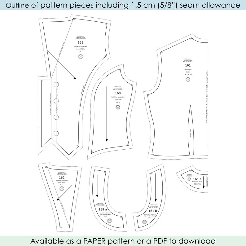 1930s Waistcoat Pattern 30s Vest Pattern With Rever Collar - Etsy