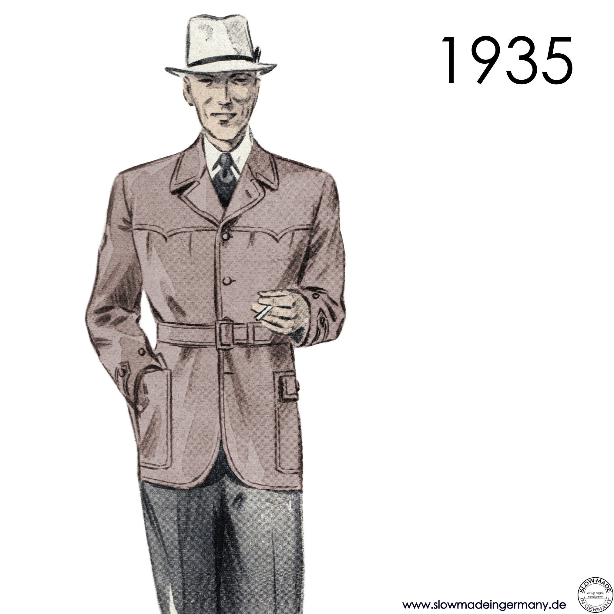 1930s Men's Sports Jacket Pattern. Original Vintage Size: Chest 104 Cm ...