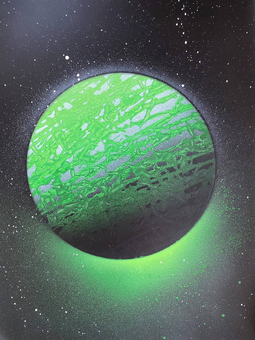 Spray Paint Art - A4 Planet Painting - Etsy