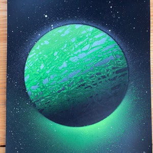Spray Paint Art - A4 Planet Painting - Etsy