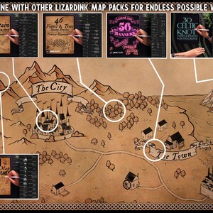 Fantasy Map Icons Volume 2 for Procreate and Photoshop, Map Symbol ...