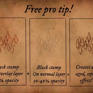 46 Tree Stamps for Procreate Forest Brushes for Fantasy Maps Mapmaking ...