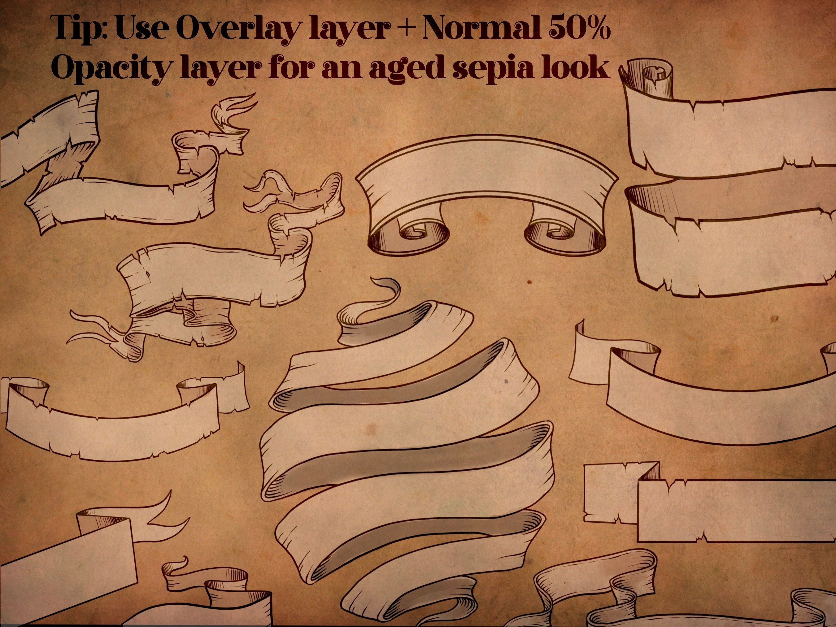 56 Banner & Scroll Stamps for PROCREATE Brushes Brushset Ipad - Etsy ...