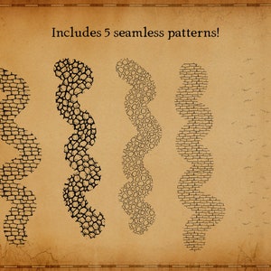 City Town Mapmaking Brushes for Photoshop, Procreate, Seamless Patterns ...