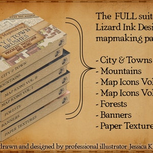 Mapmaking Brushes Bundle Procreate Photoshop Map Stamps Assets Seamless ...