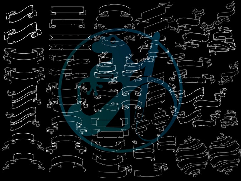 56 Banner & Scroll Stamps for PROCREATE Brushes Brushset Ipad - Etsy