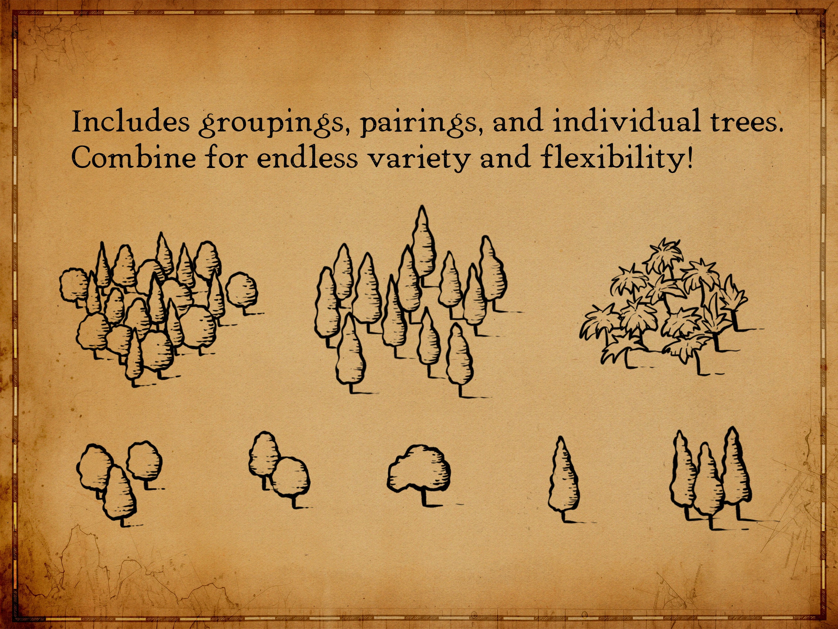 46 Tree Stamps for Procreate | Forest Brushes for Fantasy Maps ...