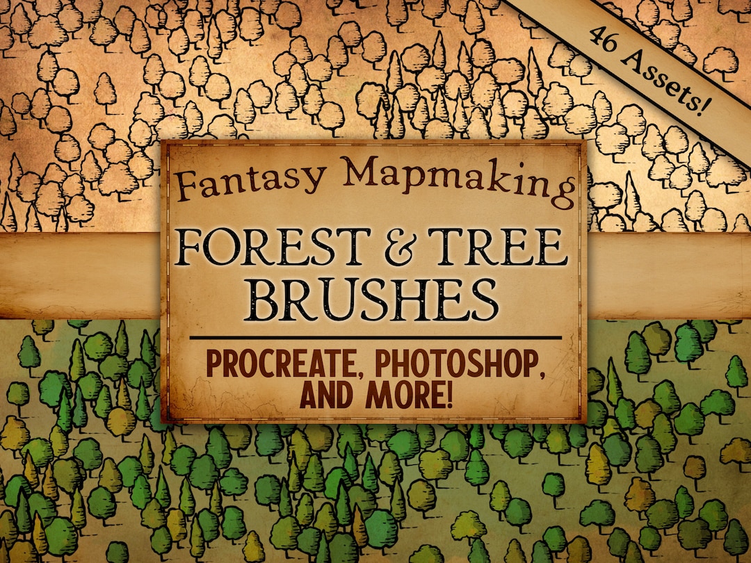 46 Tree Stamps for Procreate | Forest Brushes for Fantasy Maps ...