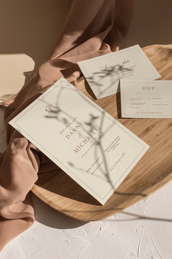 MICHAELA / Classic Elegant Wedding Stationery / Printable | Etsy