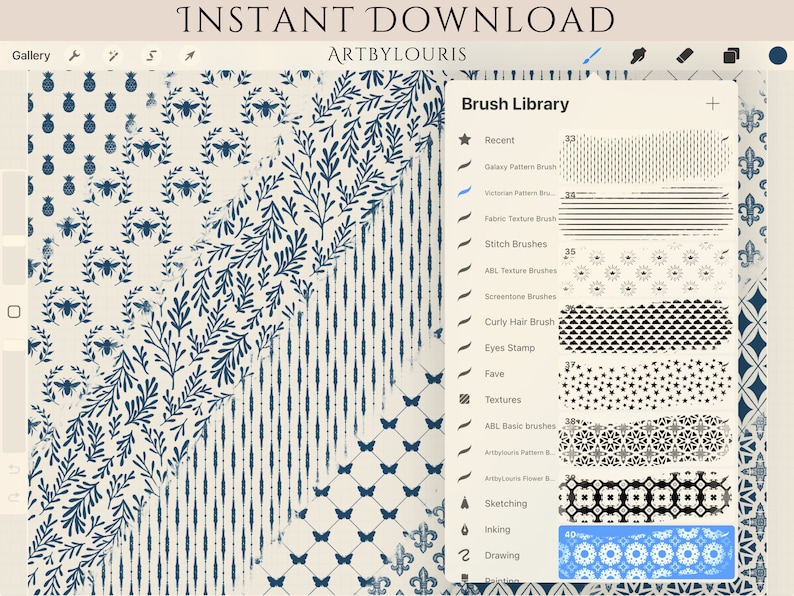 40 Victorian Baroque Brushes for Procreate | Digital & Instant Download ...