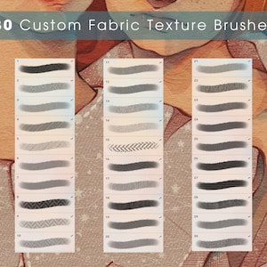 30 Procreate Fabric Texture Brushes | FREE Line Art | Clothes Texture Brushes | Instant Digital ...