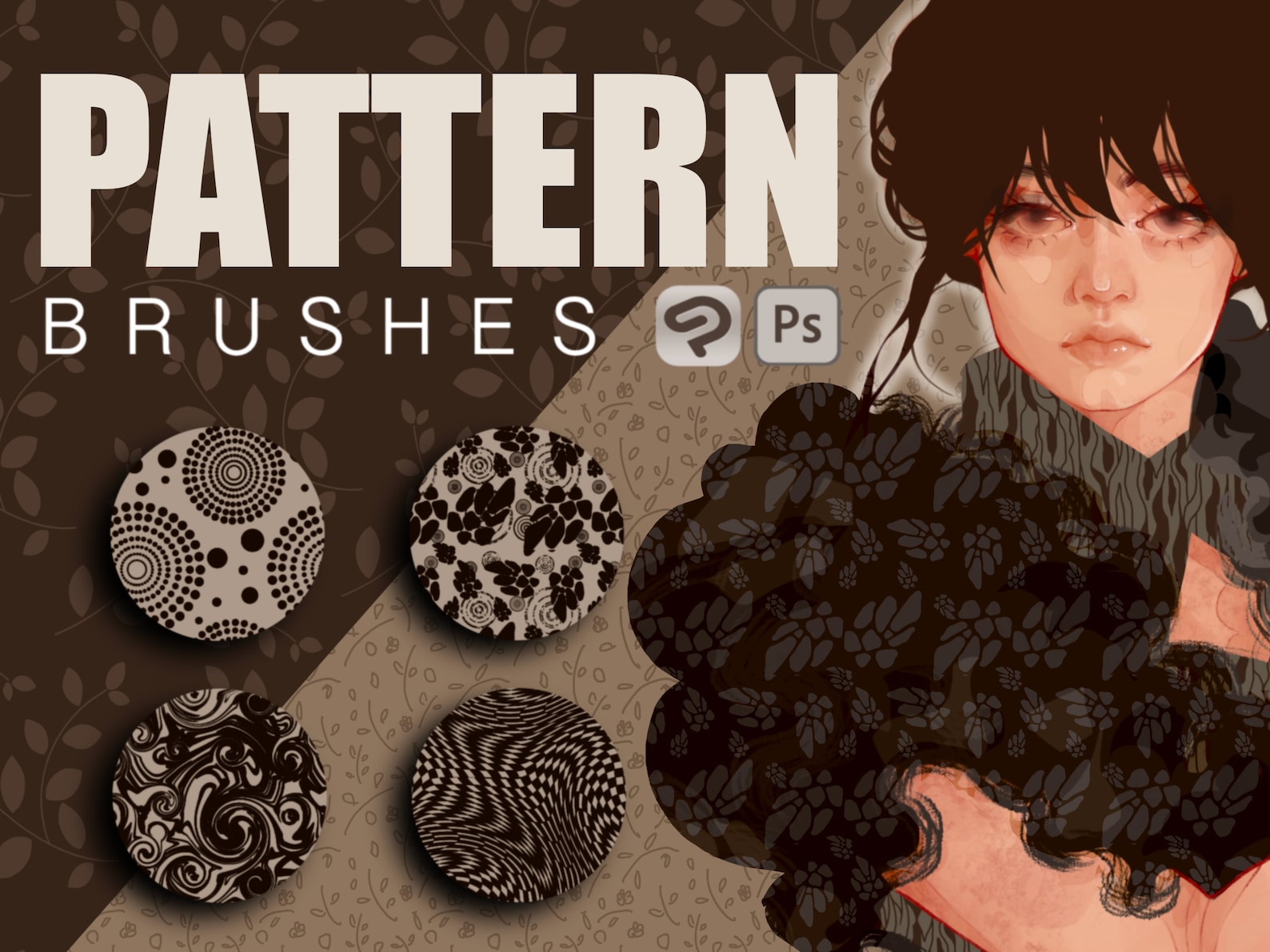 Photoshop Digital Brush Bundle | Custom CSP Brushes and Patterns| Free ...