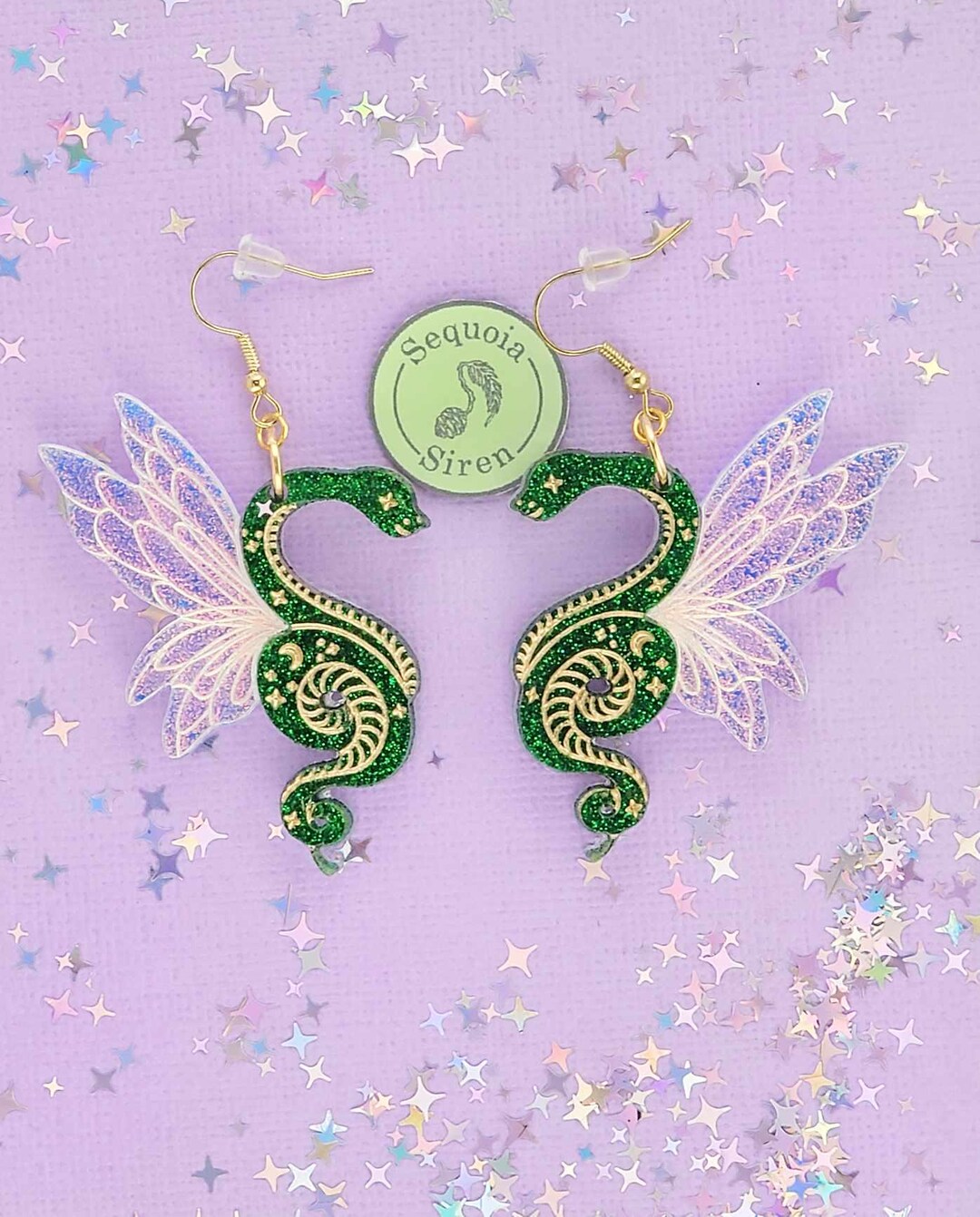 Snake Fairy, Celestial Serpent Fairy Earrings - Etsy