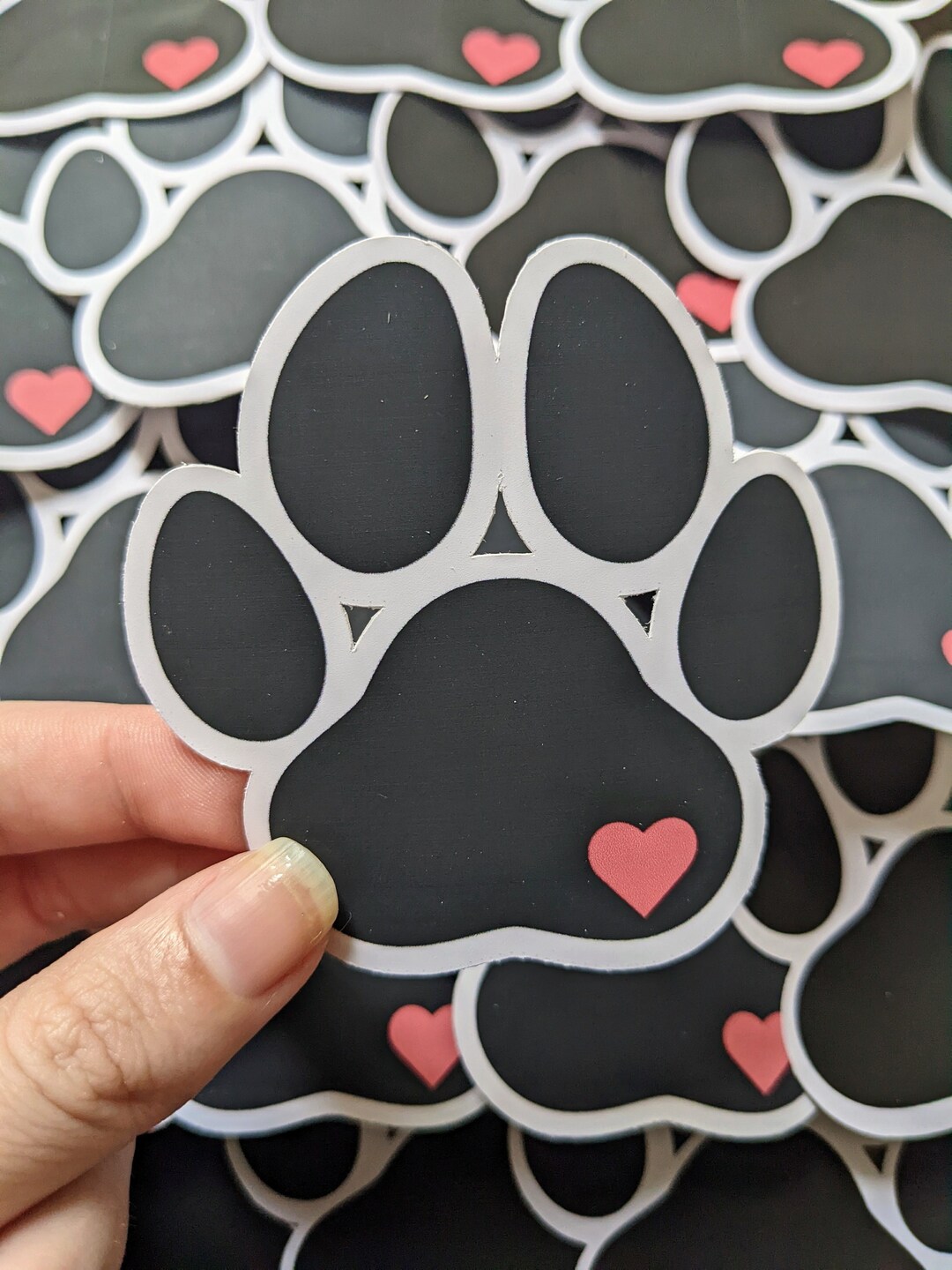 Paw Print Heart - Vinyl Stickers - Etsy