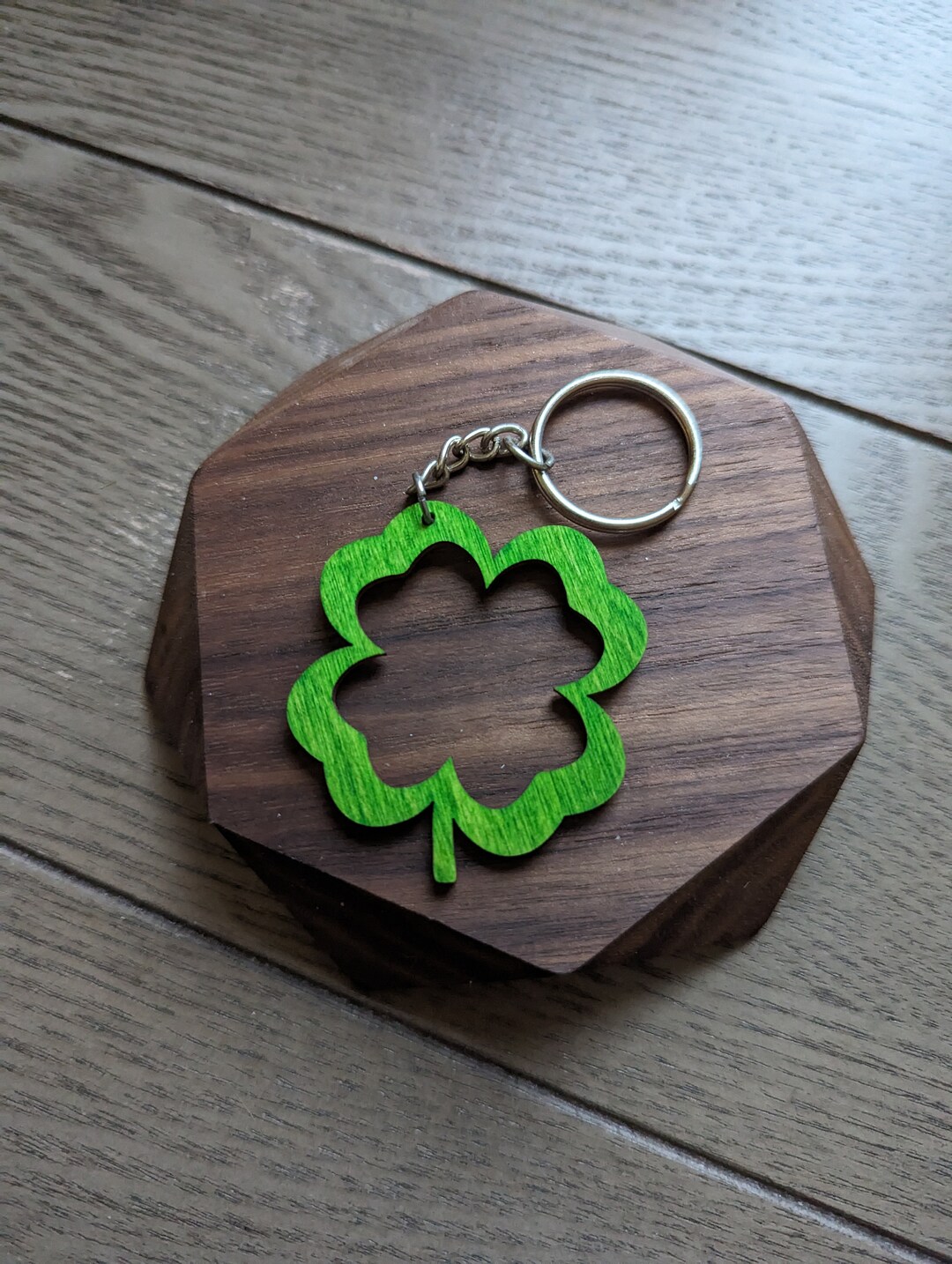 Shamrock - Wood Keychain - Etsy