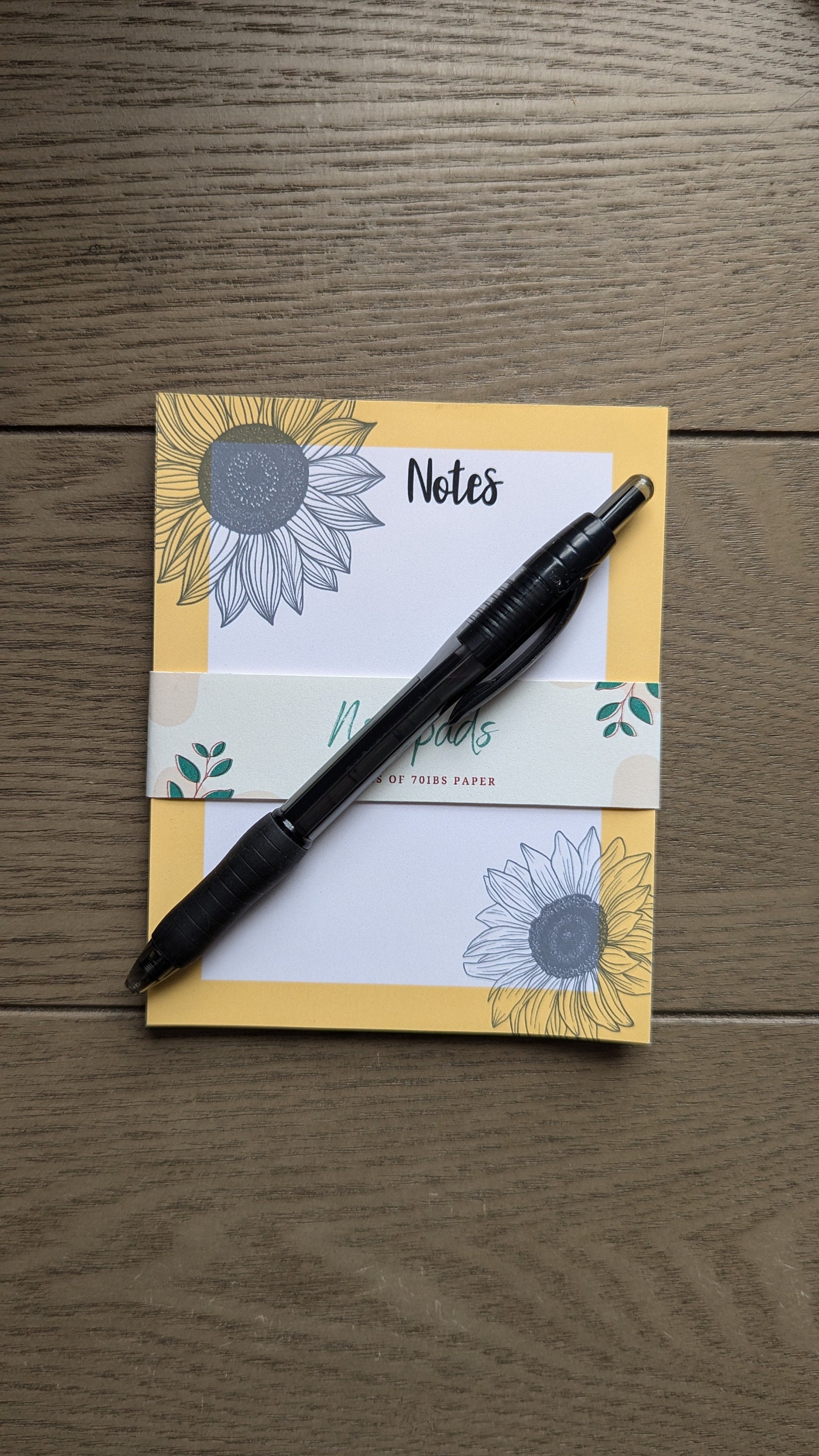 Sunflower Notepad: Handmade To-do List, Memo Pad - Etsy