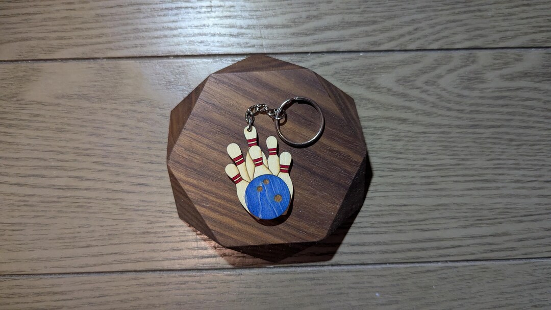 Bowling - Wood Keychain - Etsy