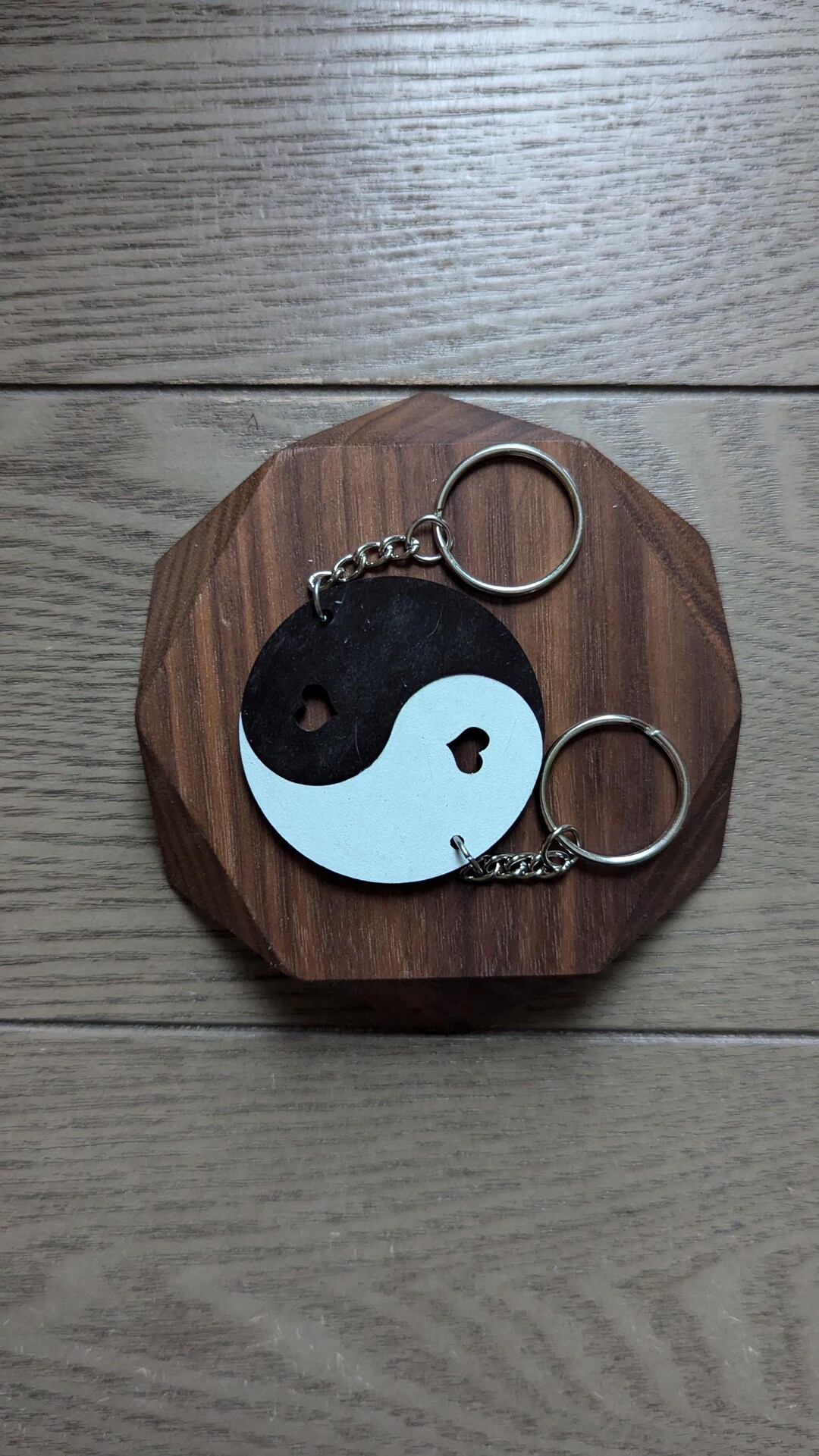 Yin Yang - Wood Keychain Set - Etsy