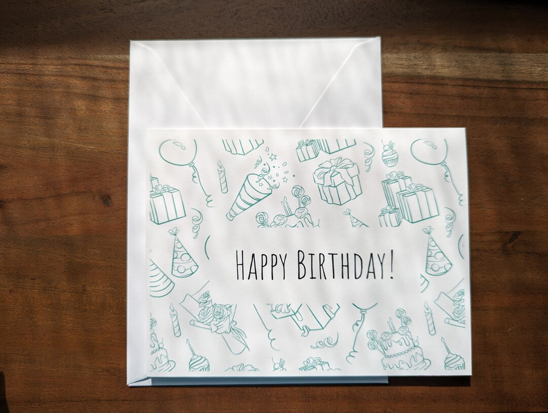 Doodles - Birthday Greeting Card - Etsy