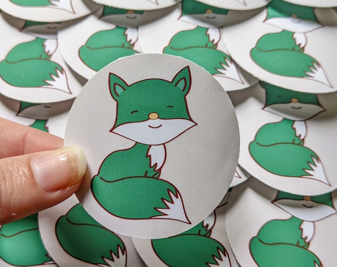 Fox Sticker Cute Fox Sticker Gift Happy Fox Sticker Laptop Decal Cute ...