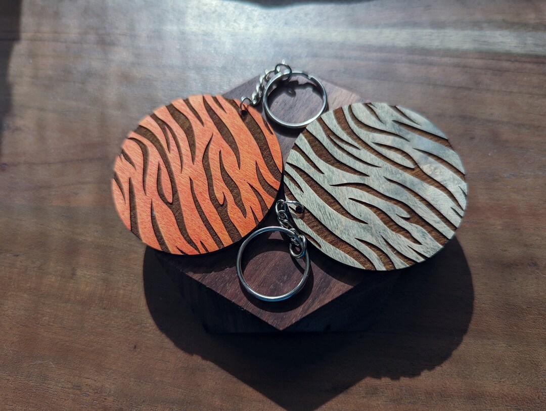 Tiger Stripes - Wood Keychain - Etsy