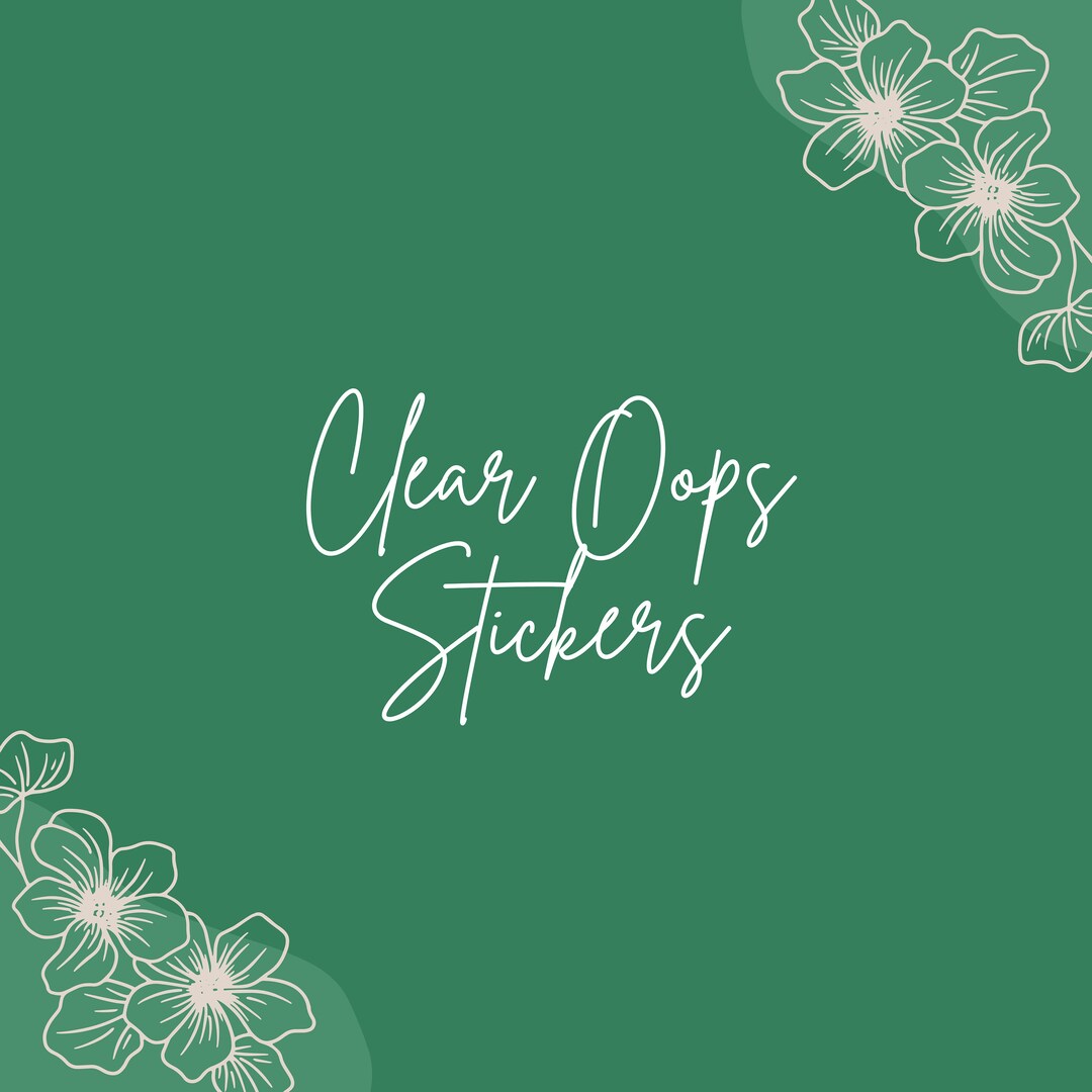 Oops Clear Sticker Random Set - Etsy