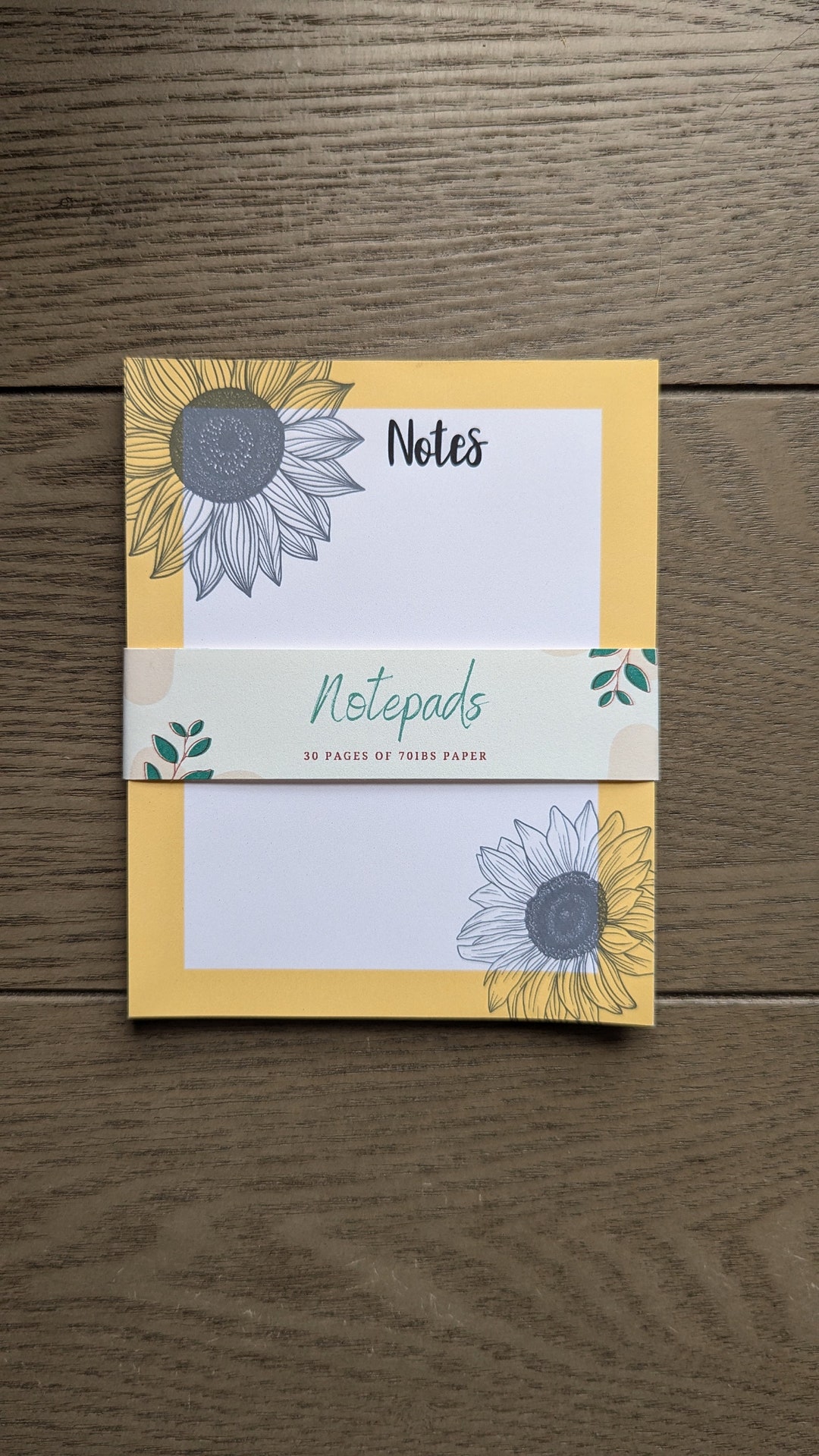 Sunflower Notepad: Handmade To-do List, Memo Pad - Etsy